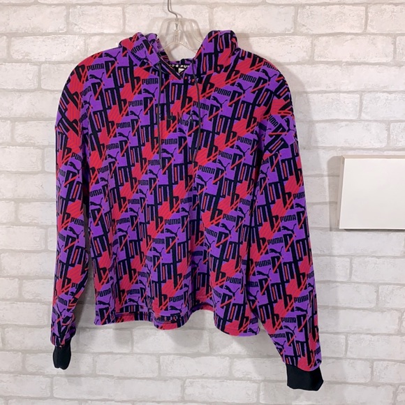 Puma | Tops | Puma Xtg Logo All Over Print Fleece Hoodie Size Small ...